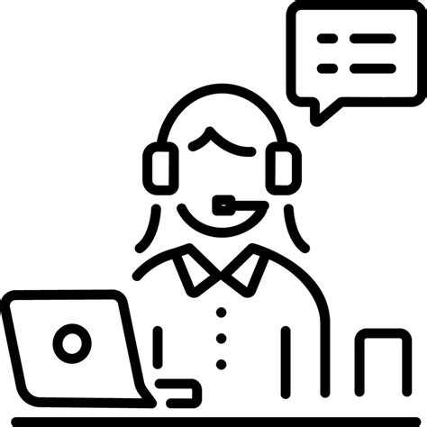 Customer Assistant Support Icon In Linear Style 57310694 Vector Art At