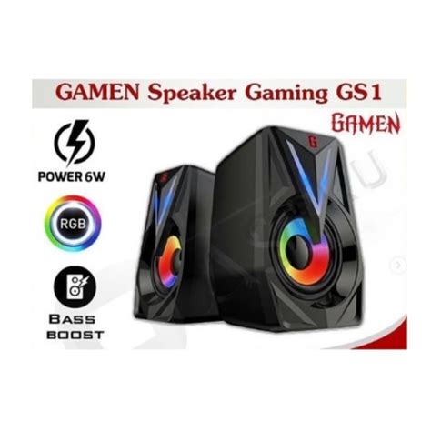 Jual Speaker Gamen Gs1 Gaming Rgb Light Effeect 6w Powerfull Audio