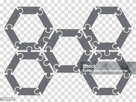 회색간단한 아이콘 육각형 퍼즐 웹 사이트 디자인 로고 앱 Ui에 대한 투명 배경에 30 요소의 간단한 아이콘 퍼즐 Eps10 0