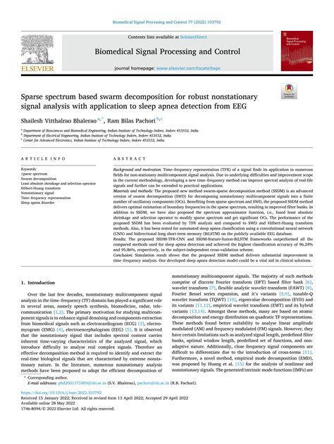 Solution Sparse Spectrum Based Swarm Decomposition For Robust