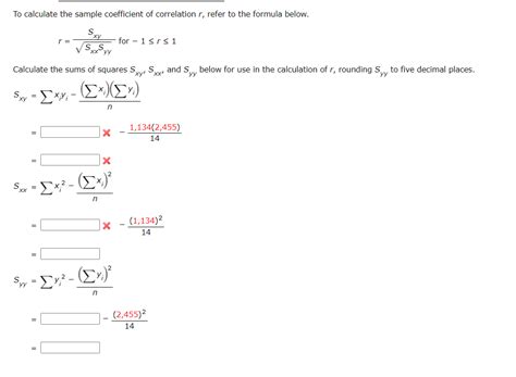 Solved B Calculate The Sample Coefficient Of Correlation
