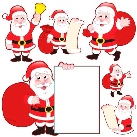 Ручной обращается коллекция символов санта клауса Бесплатно векторы