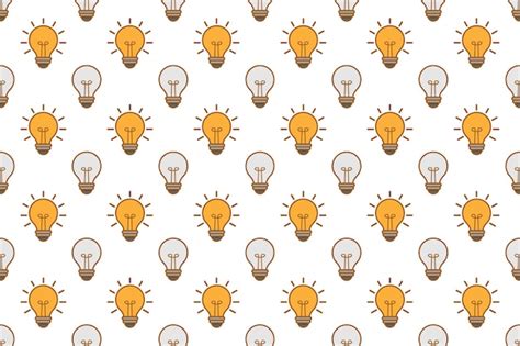 Premium Vector Light Bulb Electricity Seamless Pattern On White Background Vector Design