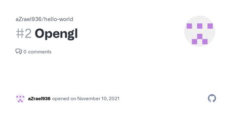 Opengl · Issue 2 · Azrael936hello World · Github