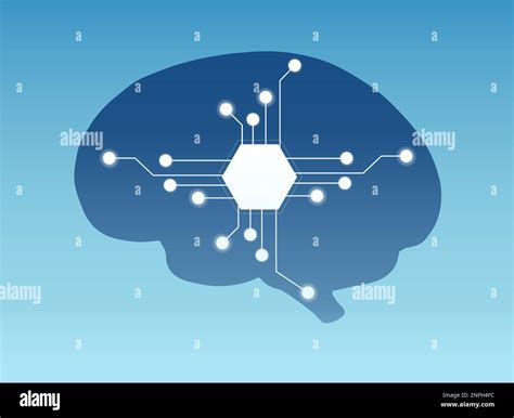 Vector Of A Human Brain With A Micro Chip Implant Stock Vector Image