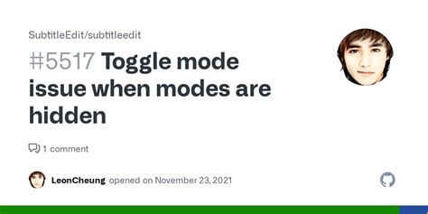 Toggle Mode Issue When Modes Are Hidden · Issue 5517 · Subtitleedit