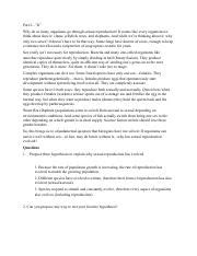 Part Why Sex Is Good Part IIt Why Do So Many Organisms Go Through Sexual Reproduction It