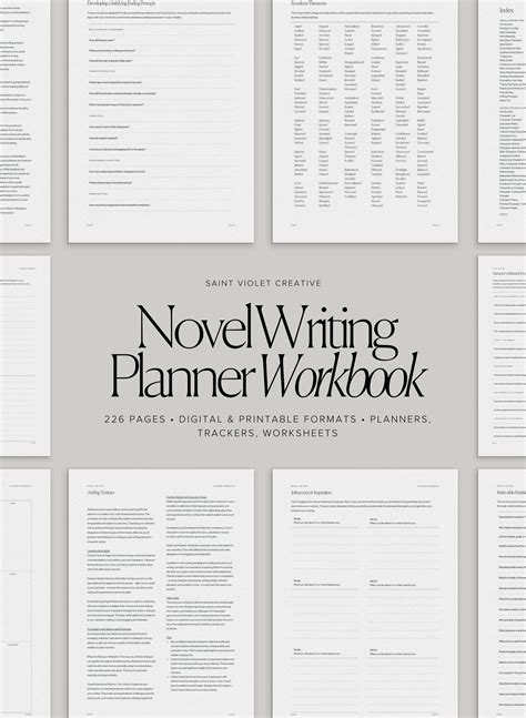 Novel Writing Digital Planner For Author Planner Plot A Novel Writer T Printable How To Write