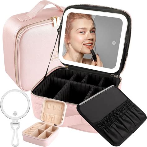 Wangselect Lighted Makeup Case With Full Screen Hd Mirror