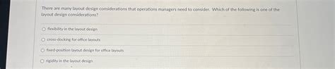 Solved There Are Many Layout Design Considerations That Chegg Com