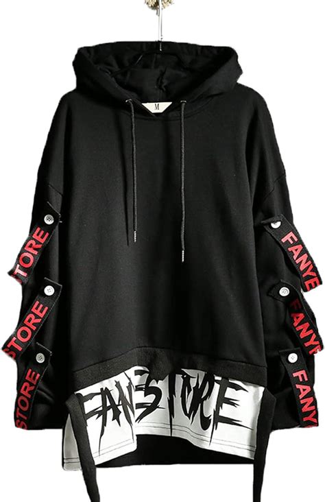 Hello Mrlin Mens Hip Hop Hoodie Japanese Harajuku Streetwear Techwear