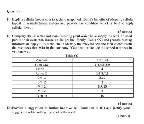 Solved Question 1 1 Explain Cellular Layout With Its Chegg Com