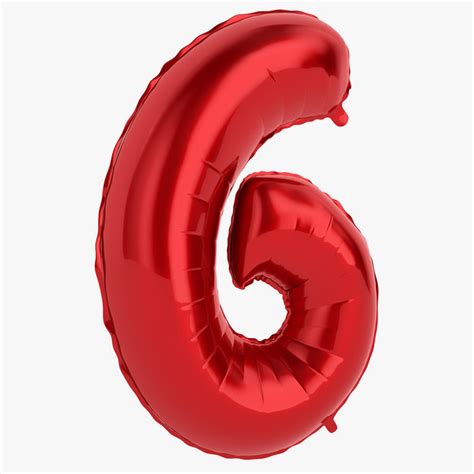 호일 풍선 숫자 6 빨간색 3d 모델 Turbosquid 1373840