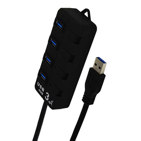 Aquarius 4 Port USB Hub With Individual LED Power Switches