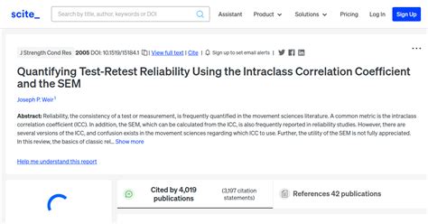 Quantifying Test Retest Reliability Using The Intraclass Correlation