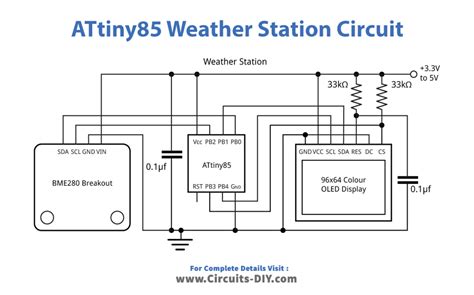 Attiny85 Weather Station With Sd1331 Oled Display