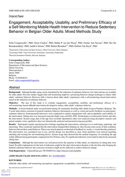 Pdf Engagement Acceptability Usability And Preliminary Efficacy Of A Self Monitoring Mobile