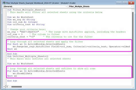 How To Filter Multiple Excel Sheets At One Time