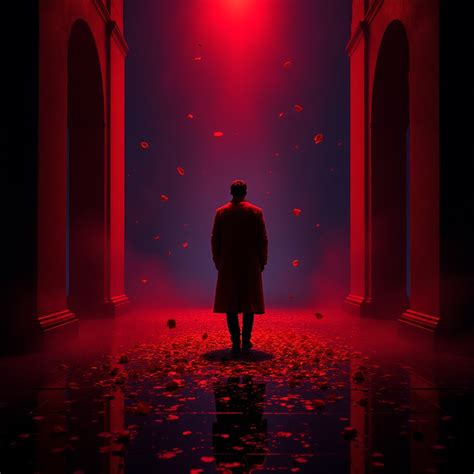 Free Red Light Mystery Image Man Solitary Alone Download At Stockcake