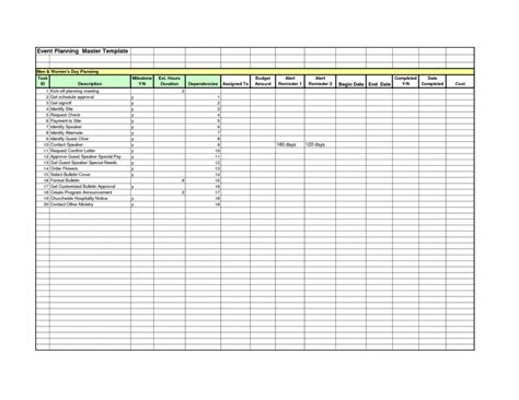 Free Event Planning Template Excel