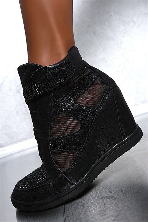 Black Wedge Italy Womens Shoes Wedges Cute High Heels Cute Shoes