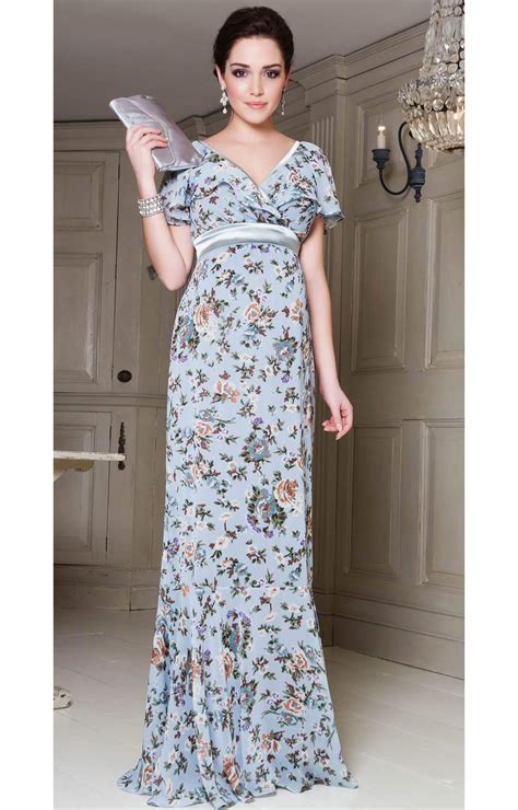 Ruffle Maxi Maternity Dress Duck Egg Blue Maternity Wedding Dresses