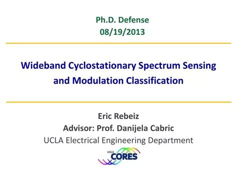 Ppt Wideband Cyclostationary Spectrum Sensing And Modulation Classification Powerpoint