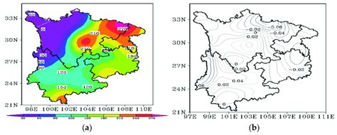 spatial distribution of rainstorms and floods a and eof b of 90 download scientific diagram