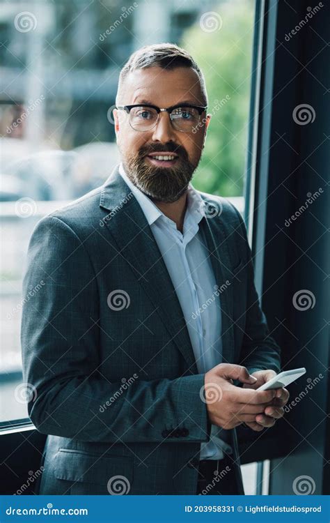 Businessman In Formal Wear And Glasses Stock Image Image Of Happy