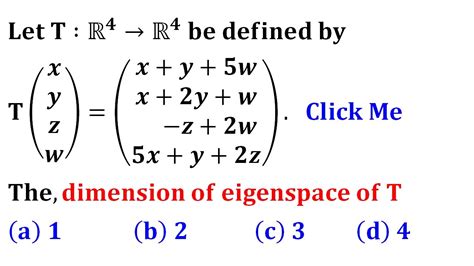 Dimension Of Subspace Gate 2011 Linear Algebra Eigenspace Of Linear