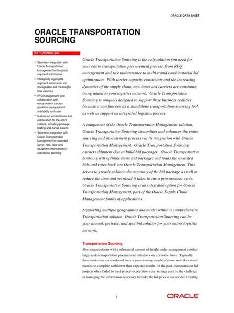 otm sourcing data sheet download free pdf transport procurement