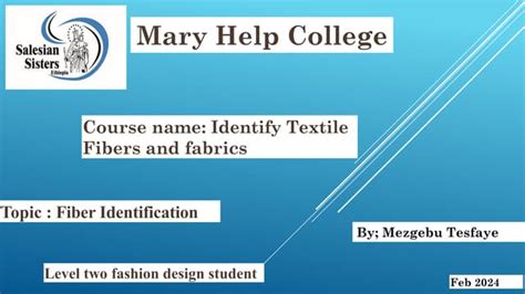 Textile Fiber Identification Lecture Material For Level Two Studentpdf