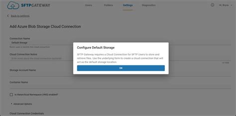 azure cloud connections blob storage · sftp gateway support