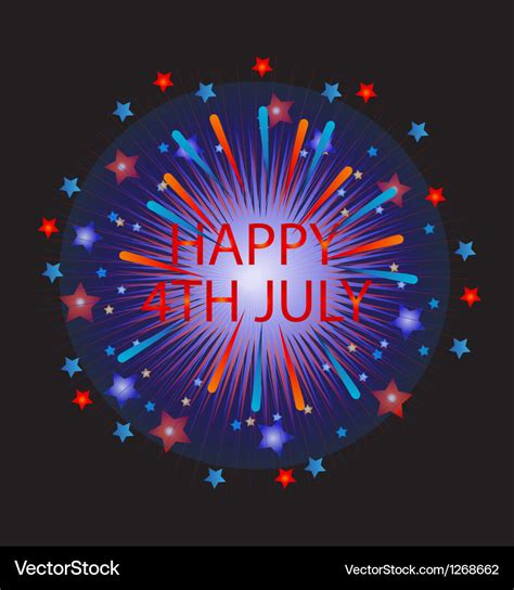 Happy 4th July Fireworks Royalty Free Vector Image