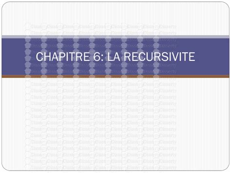Chapitre 6 La Recursivite Plan I Rappels Ii Une Fonction Récursive Iii Conc Document