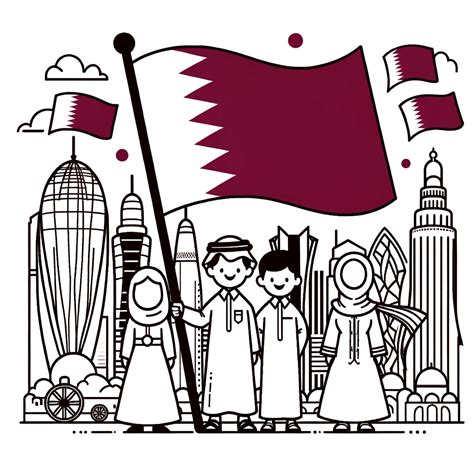 أوراق تلوين اليوم الوطني في قطر 2025 للأطفال احتفال بالهوية والتراث