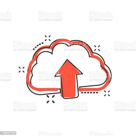 벡터 만화 스타일에서 만화 구름 아이콘입니다 클라우드 기호 그림 그림 비즈니스 스플래시 효과 개념 메뚜기 곡선에 대한 스톡 벡터