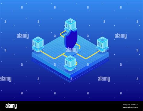 Data Center Security Concept Isometric 3d Vector Illustration Of A Cloud Server Farm Which Is