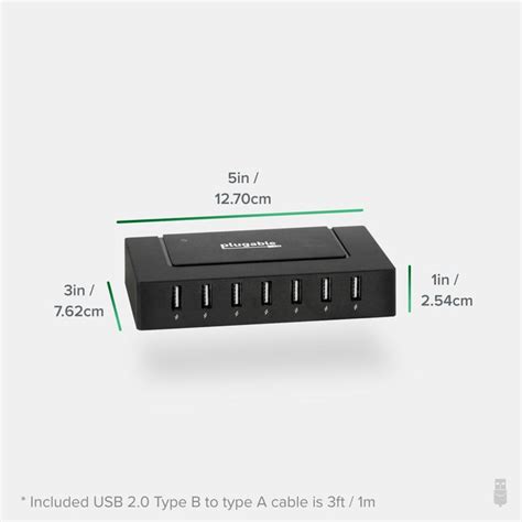 Plugable USB 2 0 7 Port Hub With 60W Power Adapter Plugable Technologies