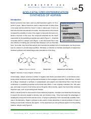 Aspirin Synthesis FALL Pdf C H E M I S T R Y Duke University Organic Chemistry