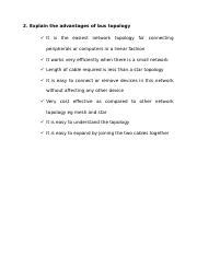 Explain The Advantages Of Bus Topology Docx Explain The Advantages Of Bus Topology It Is