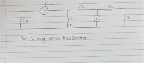 Solved Find Io Using Source Transformation Find Io Using