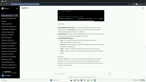 Pandas Dataframe To Sql Schema Example Youtube