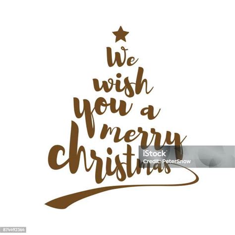 당신은 메리 크리스마스 견적 길 붓글씨 텍스트 위에 별을 가진 크리스마스 나무의 모양을 만든다 벡터 예술입니다 12월에 대한 스톡 벡터 아트 및 기타 이미지 Istock