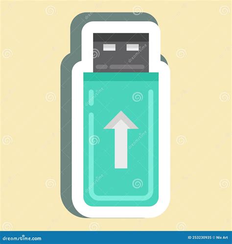 Sticker Flashdisk Suitable For Computer Components Symbol Simple Design Editable Design