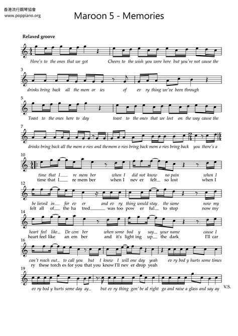 Piano Chords Memories Piano Sheet Music With Letters