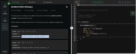 Find The Smallest Positive Missing Number In An Array Manikanta