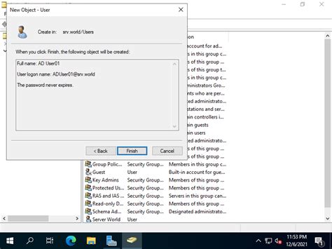 Windows Server 2022 Active Directory Add User Accounts Server World