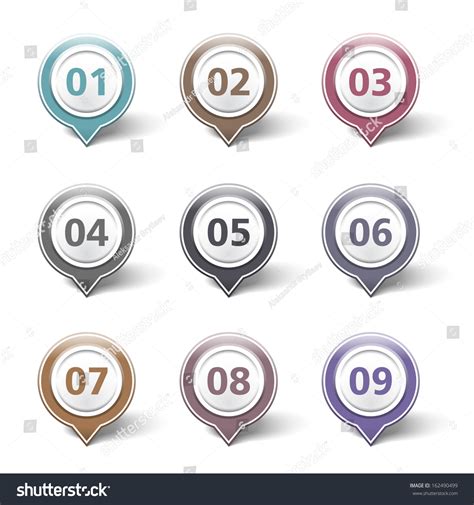 Set Map Markers Numbers Vector Eps Stock Vector Royalty Free Shutterstock