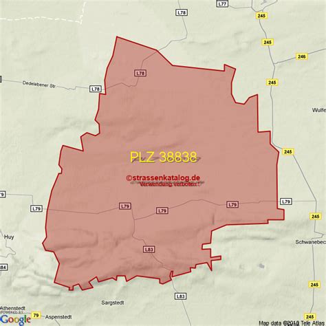 Postleitzahlgebiet 38838 - PLZ